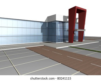 3d Rendering Modern Building Shopping Mall Stock Illustration 80241115 ...