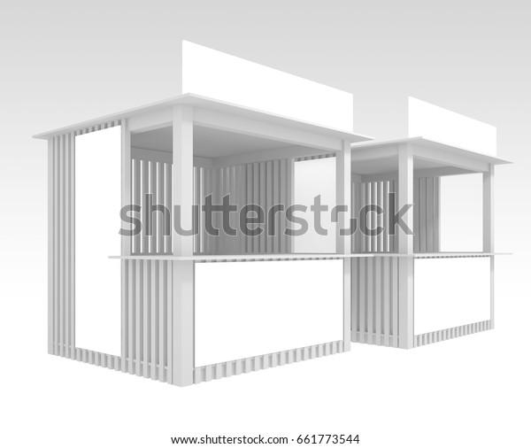 3d Rendering Modern Commercial Pavilion Square Stock Illustration ...