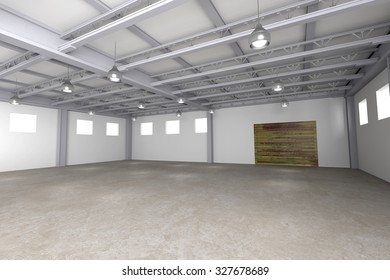3d Rendering Modern Empty Warehouse Stock Illustration 327678689 ...