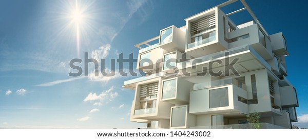 3d Rendering Modern Original Building Block Stock Illustration ...