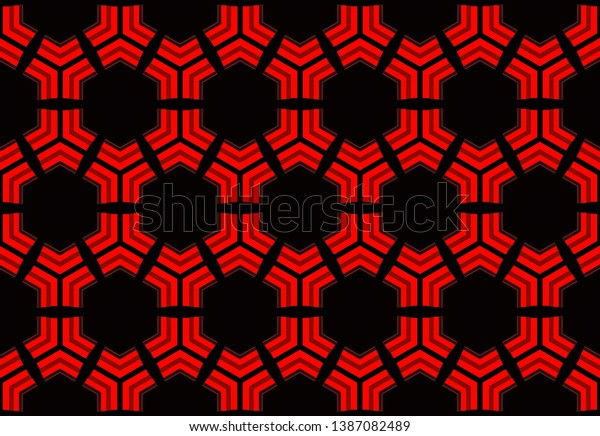 3d Rendering Modern Seamless Red Hexagon Stock Illustration 1387082489