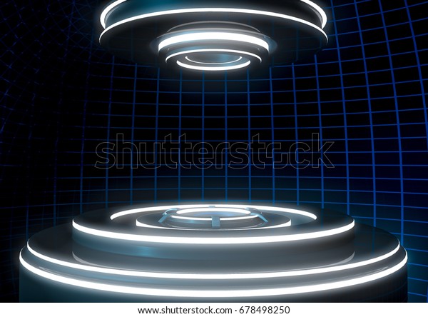 3d Rendering Modern Stage Circular Light Stock Illustration 678498250 ...