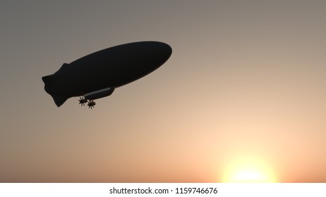 3d Rendering Modern Zeppelin Clear Sunset Stock Illustration 1159746676 ...