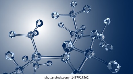3d Rendering Molecular Structure Microcrystalline Molecular Stock ...