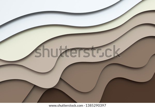 3d Rendering Multilayer Paper Cut Illustration Stok İllüstrasyon 1385290397