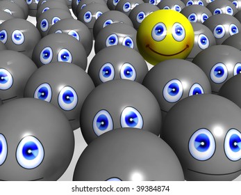 3d Rendering Negative Grey Faces One 스톡 일러스트 39384874 | Shutterstock