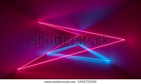 3d Rendering Neon Lights Laser Show Stock Illustration 1046722960