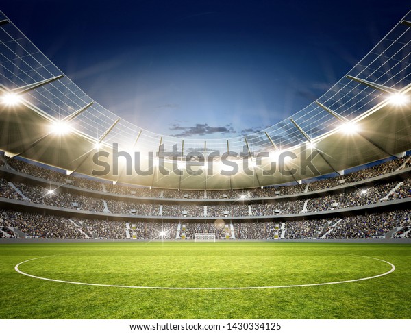 3d Rendering Neutral Soccer Stadium Stock Illustration 1430334125 ...