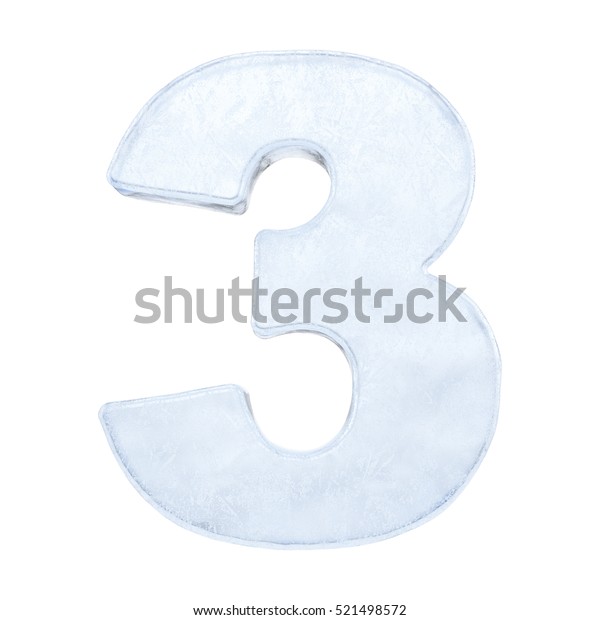 3d Rendering Number 3 Ice Isolated Stock Illustration 521498572 ...