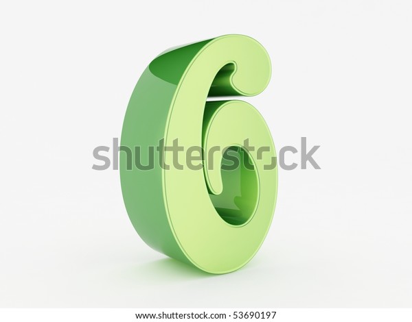 3d Rendering Number 6 Stock Illustration 53690197