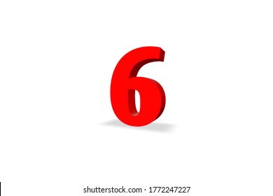 Ilustrasi Stok 6 Number Six Red Numeral Sign 2157228739 | Shutterstock