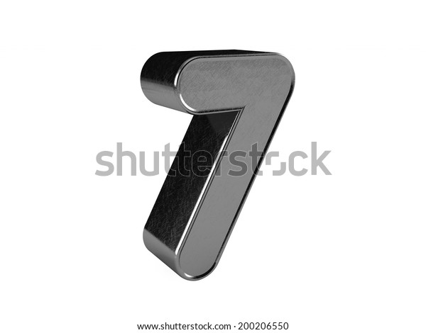 3d Rendering Number 7 Scratched Metal Stock Illustration 200206550 ...