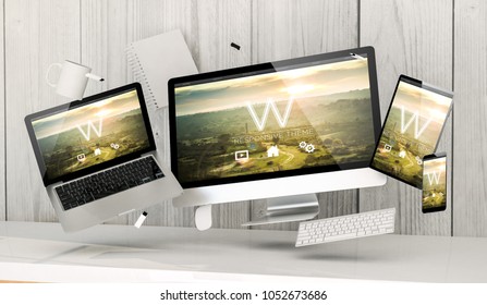 123 Mobile Phone Tablet Laptop Floating Images, Stock Photos & Vectors ...