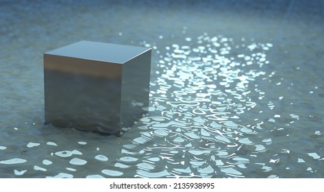 3d Rendering One Large Smooth Cube Stock Illustration 2135938995 ...