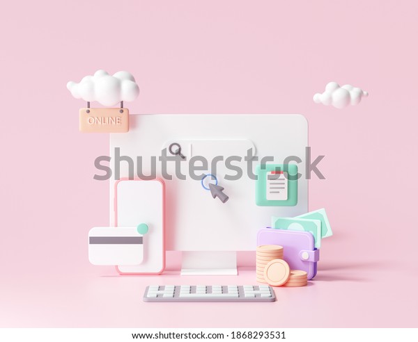 3d Rendering Online Mobile Money Transfer 库存插图 1868293531 3d Rendering Online Mobile Money Transfer 库存插图 1868293531