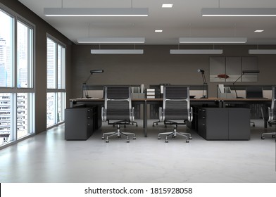 3d Rendering Open Space Office Interior Stock Illustration 1815928058 ...