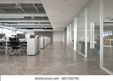 3d Rendering Open Space Office Interior Stock Illustration 1817181734 ...