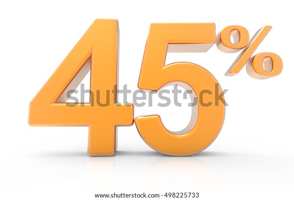 3d Rendering Orange 45 Symbol Isolated Stock Illustration 498225733 ...