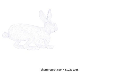 White Rabbit Abstract Isolated On White Stock Vector (Royalty Free ...
