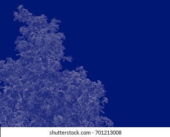 3d Rendering Outlined Tree Blueprint Isolated Stock Illustration ...