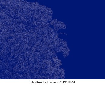 3d Rendering Outlined Tree Blueprint Isolated Stock Illustration ...