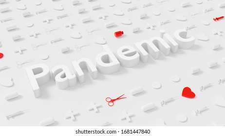3d Rendering Pandemic Text Nice Background Stock Illustration ...