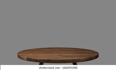 3d Rendering Perspective Minimal Round Table: ilustración de stock ...