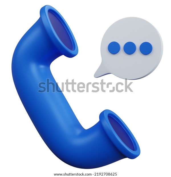 3d Rendering Phone Call Chat Icon Stock Illustration 2192708625 ...