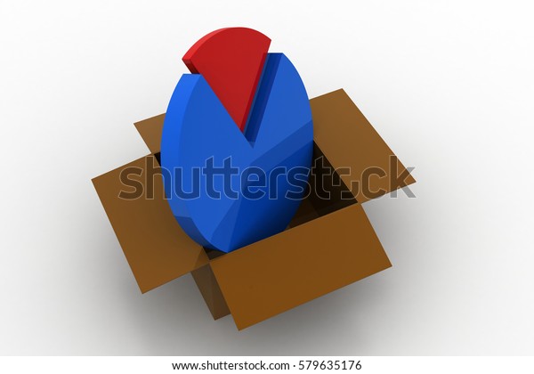 3d Rendering Pie Chart Box Stock Illustration 579635176 | Shutterstock