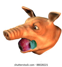Pig with apple in mouth Images, Stock Photos & Vectors | Shutterstock