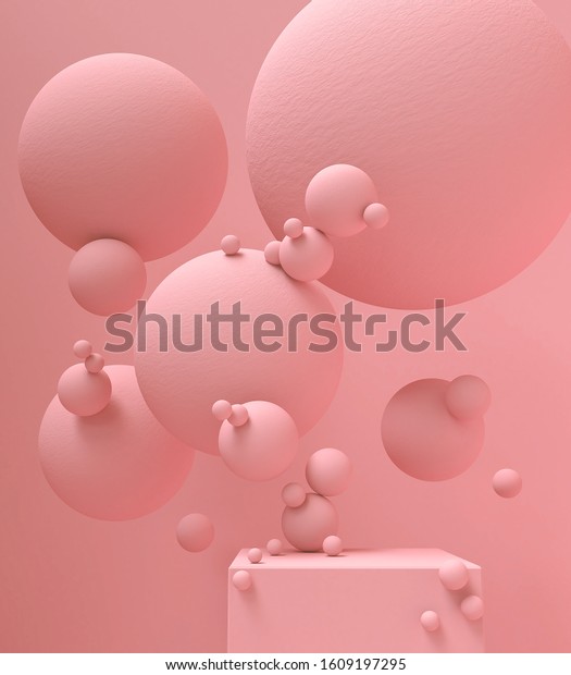 3d Rendering Pink Podium Display Minimal Stock Illustration 1609197295 ...