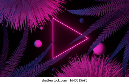 3d Rendering Pink Triangle Neon Light Stock Illustration 1643815693 ...