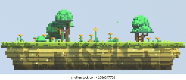 3d Rendering Pixel Art Level Design Stock Illustration 1086247706 ...