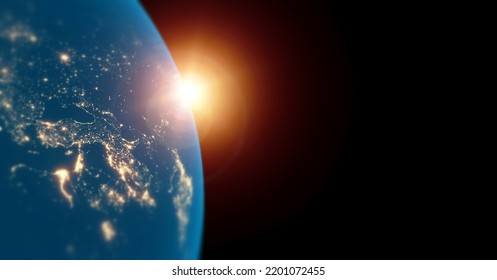 3d Rendering Planet Earth Night View Stock Illustration 2201072455 ...