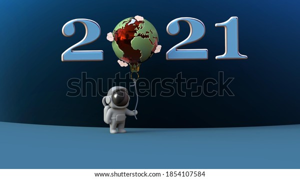 3d Rendering Planet Earth Numbers 2021 Stock Illustration 1854107584 ...