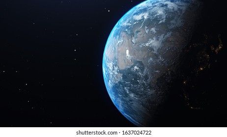 3d Rendering Planet Earth View Space: ภาพประกอบสต็อก 1637024722 ...