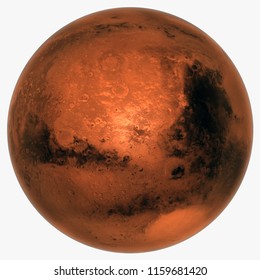 3d Rendering Planet Mars White Background Stock Illustration 1159681420 ...