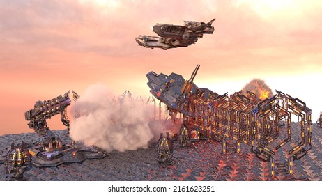 3d Rendering Planetary Exploration Base Stock Illustration 2161623251 ...