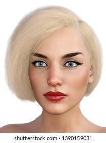 3d Rendering Platinum Blond Model Lipstick Stock Illustration ...