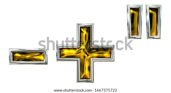 3d Rendering Plus Minus Quotation Mark Stock Illustration 1667375722