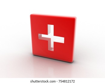 3d Rendering Plus Sign Stock Illustration 754812172