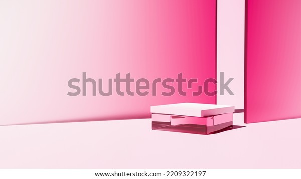 3d Rendering Podium Pink Display Stand Stock Illustration 2209322197 ...