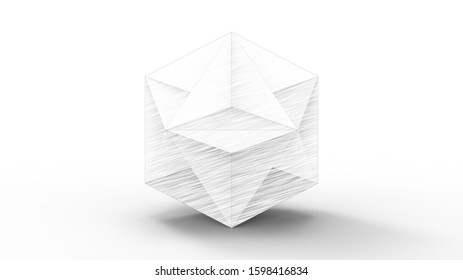3d Rendering Polyhedron Model Isolated Studio Stock Illustration ...