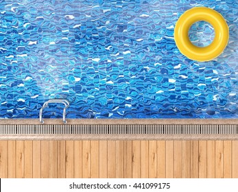 3d Rendering Pool Top View Swim Stock Illustration 441099175