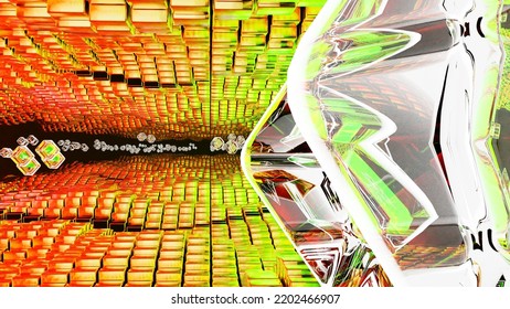 3d Rendering Presentation Template Golden Design Stock Illustration ...