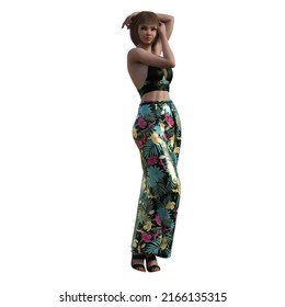 3d Rendering Pretty Beautiful Model Girl Stock Illustration 2166135315 ...