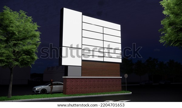 3d Rendering 3d Pylon Sign Monument Stock Illustration 2204701653 ...