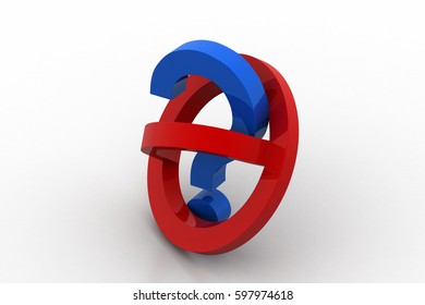 3d Rendering Question Mark Banned Sign Stock Illustration 597974618 ...