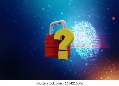 3d Rendering Question Mark Lock Stock Illustration 1634216506 ...