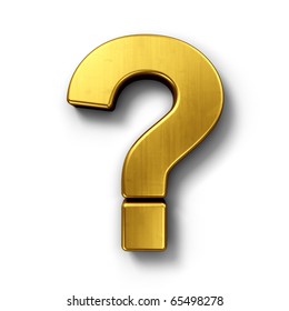 3d Rendering Question Mark Sign Gold Stock Illustration 65498278 ...